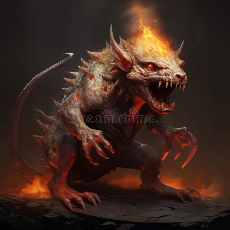 Lava monster rat creature stock illustration. Illustration of lava ...