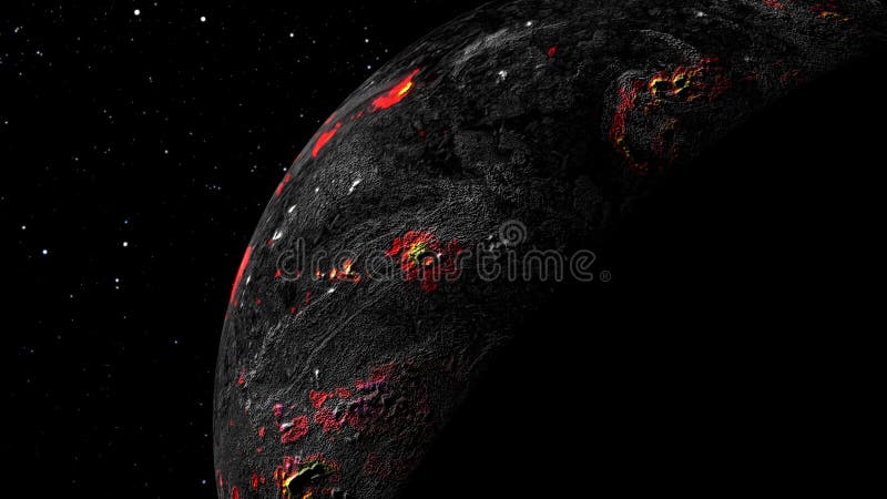 Lava Planet in Space. Earth Planet Become a Lava Planet. Global Warming ...