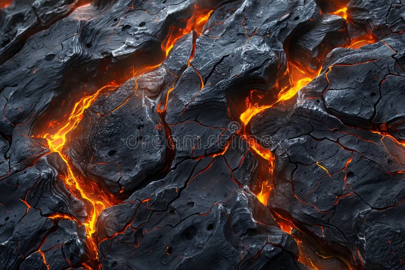 Lava Lava Rocks with Orange Flames. Generative AI Stock Photo - Image ...