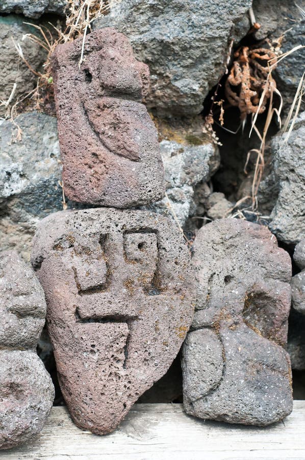 Lava stone sculptures stock photo. Image of dark, head - 56249294