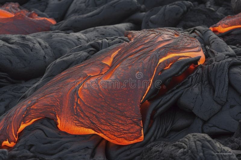 Lava from Volcano, Created with Generative AI Stock Illustration ...