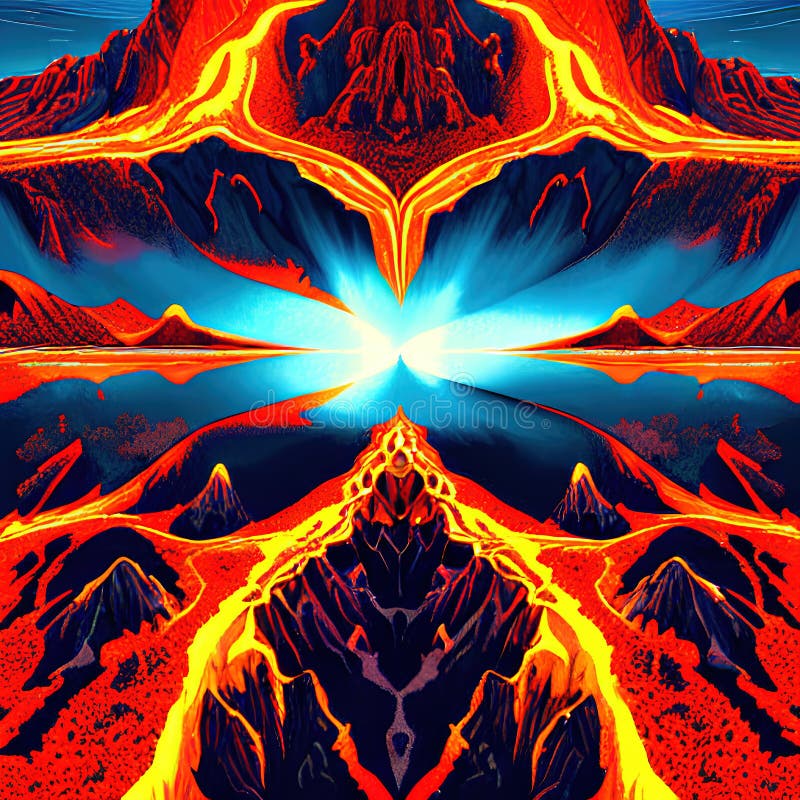 Lava and Volcano. Generative Ai Stock Illustration - Illustration of ...