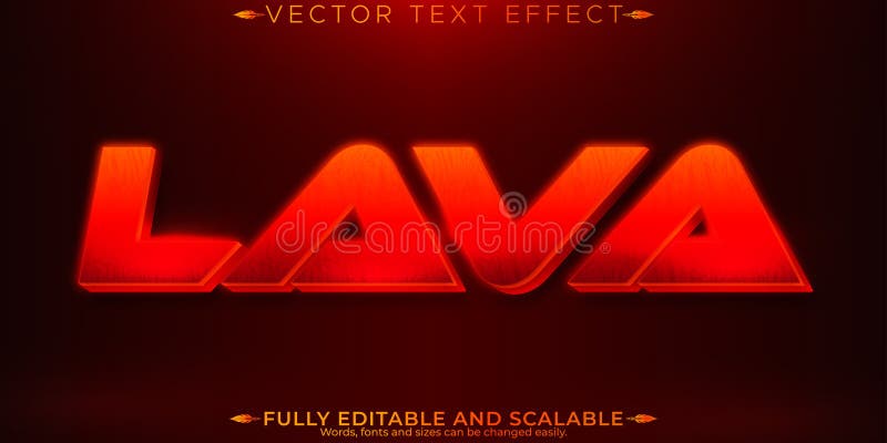 Lava Volcano Text Effect, Editable Hot and Magma Text Style Stock ...