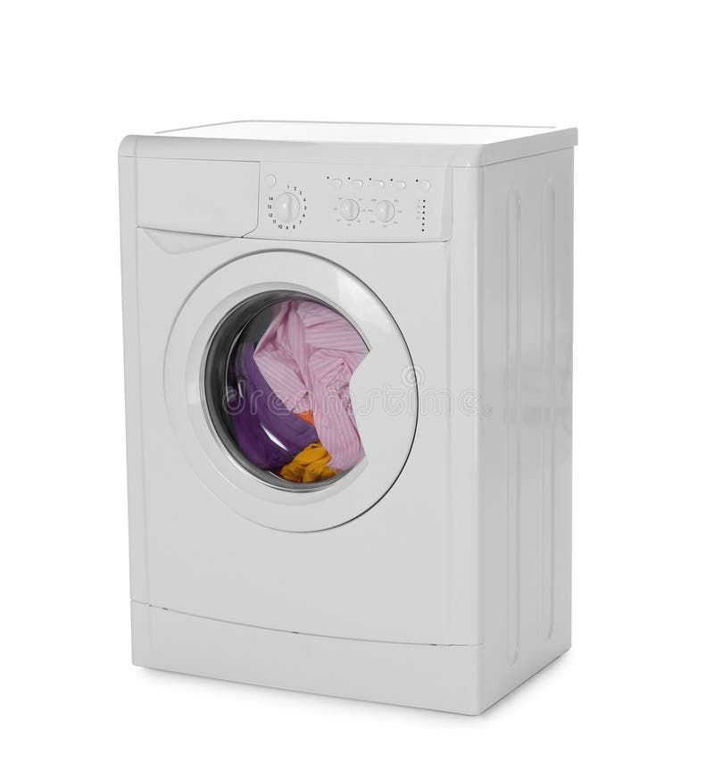 Lavadora Moderna Con Lavadora Aislada Foto de archivo - Imagen de ...