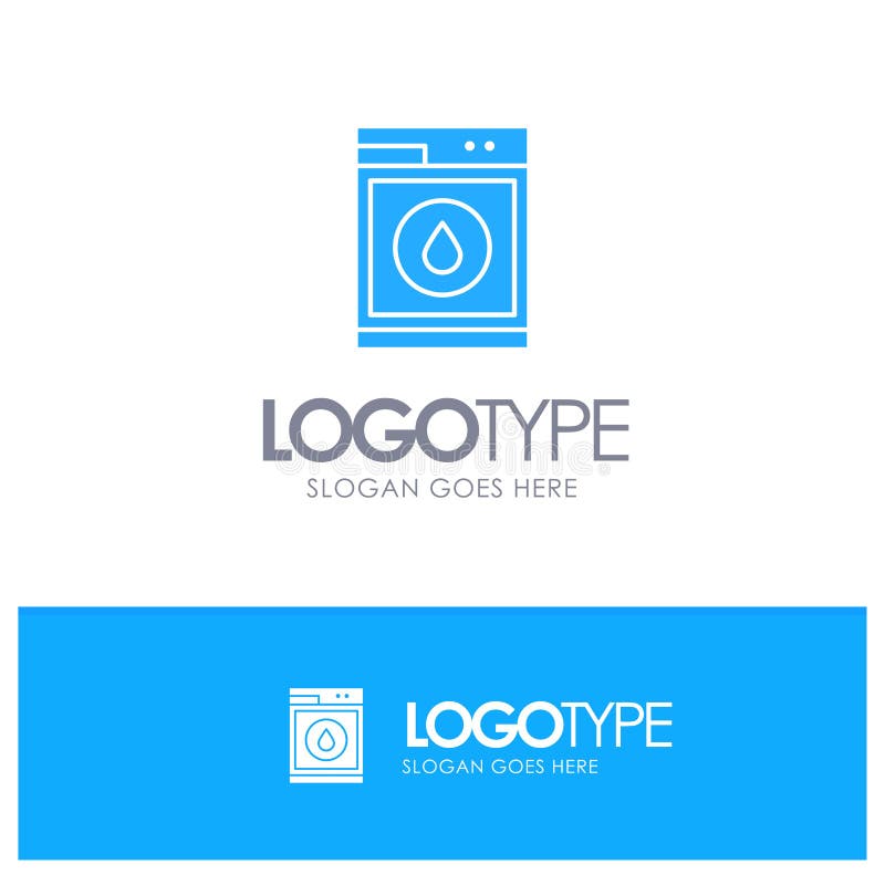 Lavage, Machine, Lave-linge, Logo Bleu Robot Illustration de Vecteur ...