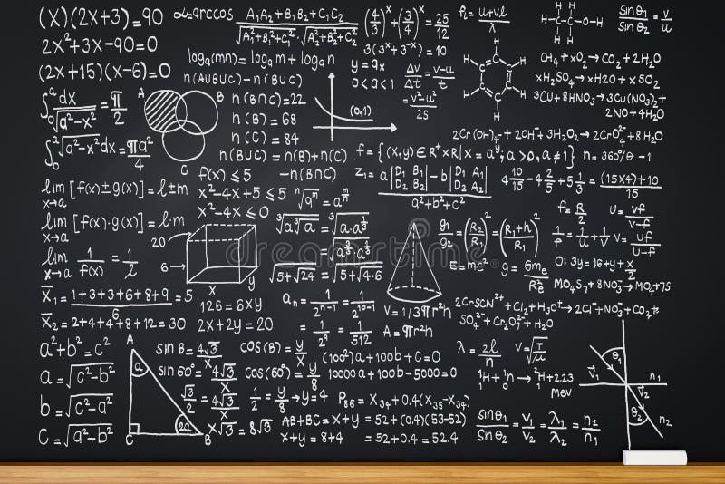 Lavagna Con La Formula Di Per La Matematica Illustrazione di Stock ...