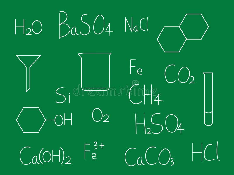 Lavagna di chimica illustrazione vettoriale. Illustrazione di scuola ...