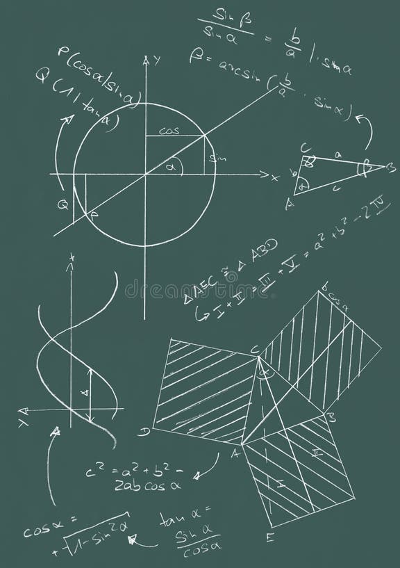 Lavagna Di Per La Matematica Illustrazione di Stock - Illustrazione di ...