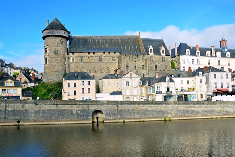 The River Mayenne At Laval In France Stock Photo - Image of castle ...