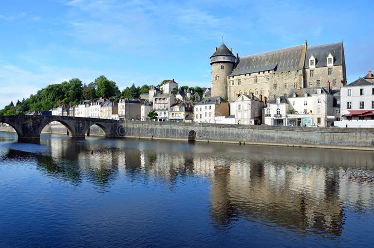 Laval castle stock image. Image of loire, bridge, france - 96003773