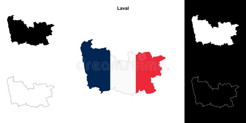 Laval outline map stock vector. Illustration of laval - 361899966