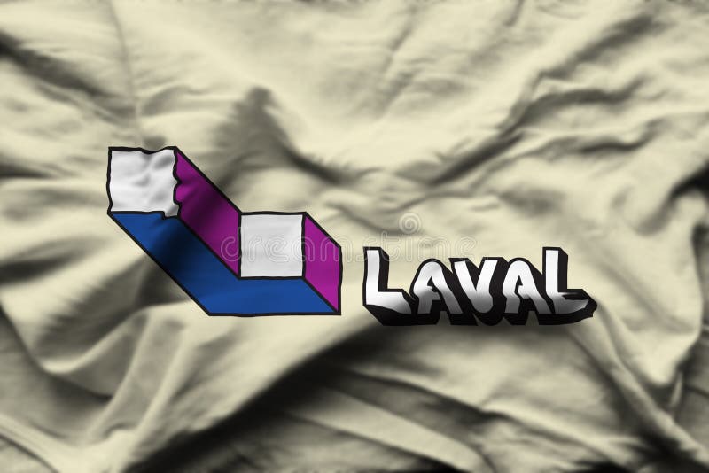 Laval Quebec Realistic Flag Illustration. Stock Illustration ...