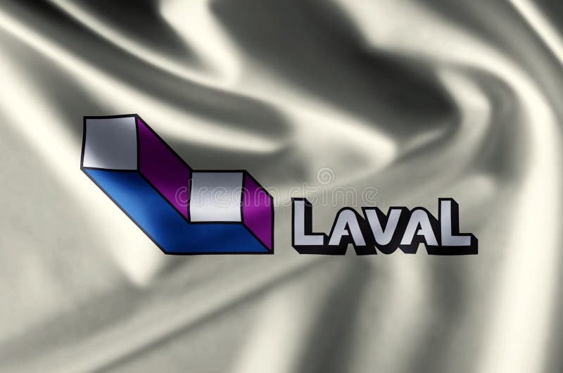 Laval Quebec Realistic Flag Illustration. Stock Illustration ...