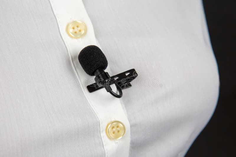 Lavalier Microphone for Voice Recording on the Shirt. Audio Device ...