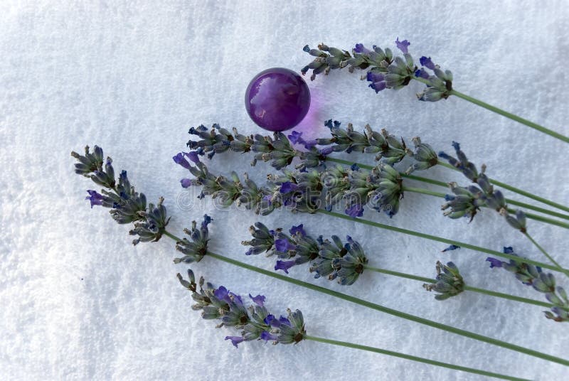 Lavander Branch On The Towel Picture. Image: 5747733
