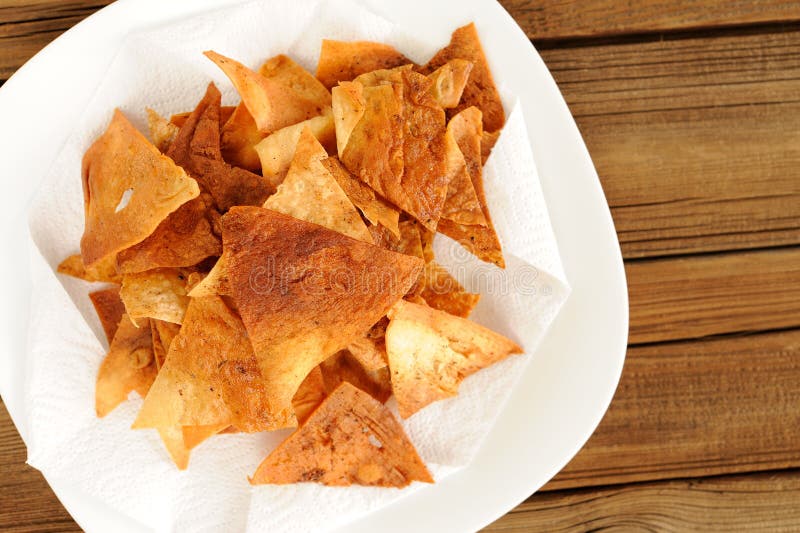 Lavash Chips in White Plate Stock Image - Image of crunchy, culture ...