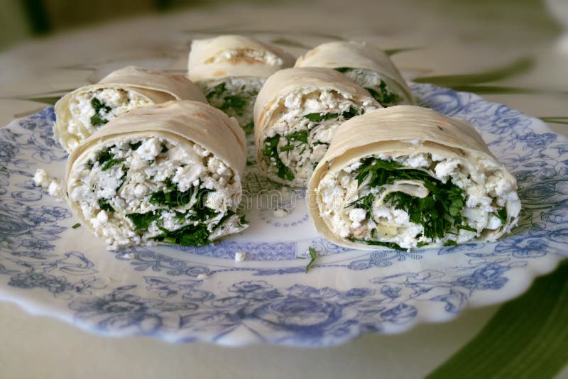 Lavash rolls stock photo. Image of dish, cheese, plate - 46645892