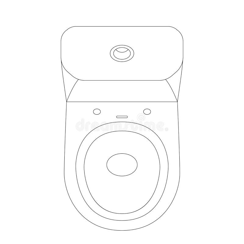 Lavatory Pan Vector Illustration Lining Draw Front Stock Vector ...