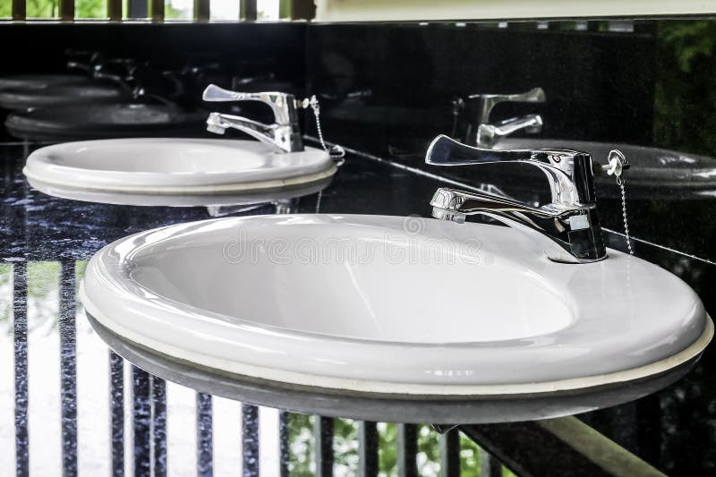 Lavatory sinks stock image. Image of interior, design - 15961207