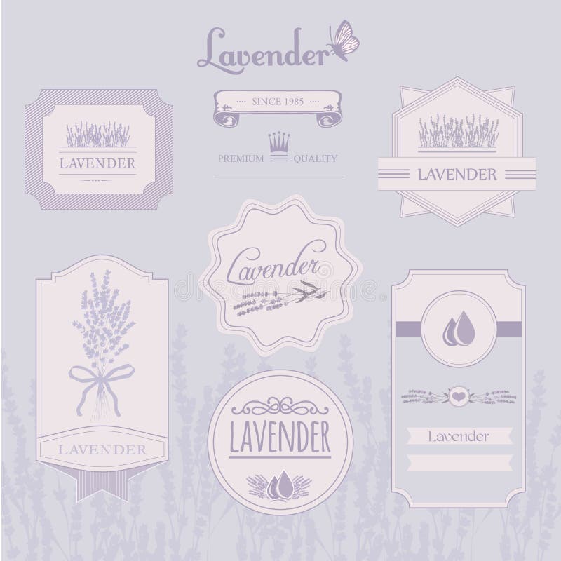 Lavender Background, Product Label Packaging Design Stock Vector ...