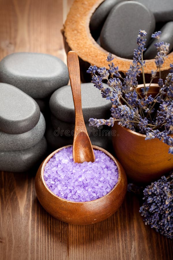 Lavender bath salt stock photo. Image of healthy, lavender - 18398794
