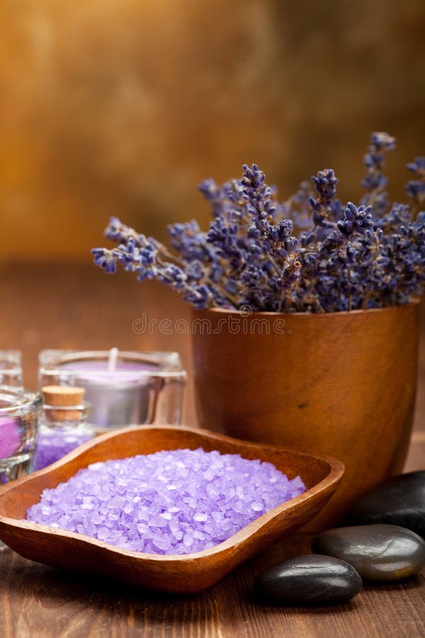 Lavender bath salt stock photo. Image of lavender, care - 18492074