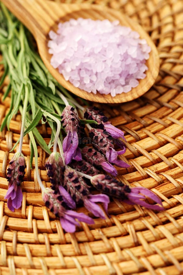 Lavender bath salt stock photo. Image of spoon, aroma - 9167308
