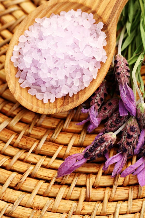 Lavender bath salt stock image. Image of herbal, cosmetic - 9167419