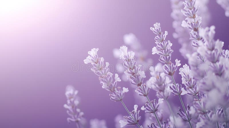 Lavender Blooms in Soft Focus with Gentle Purple Glow Stock Photo ...