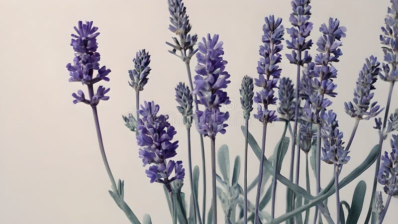 Lavender Botanical XRay Minimalist Aesthetic Stock Illustration ...