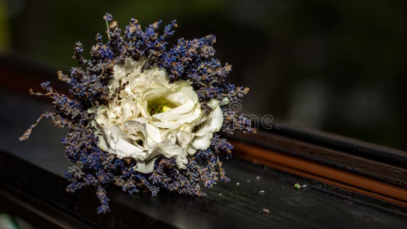 Lavender Bouquet and White Roses Stock Image - Image of potpourri ...