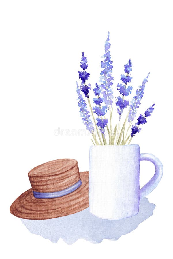 Watercolor Soft Lavender Card Stock Illustration - Illustration of ...