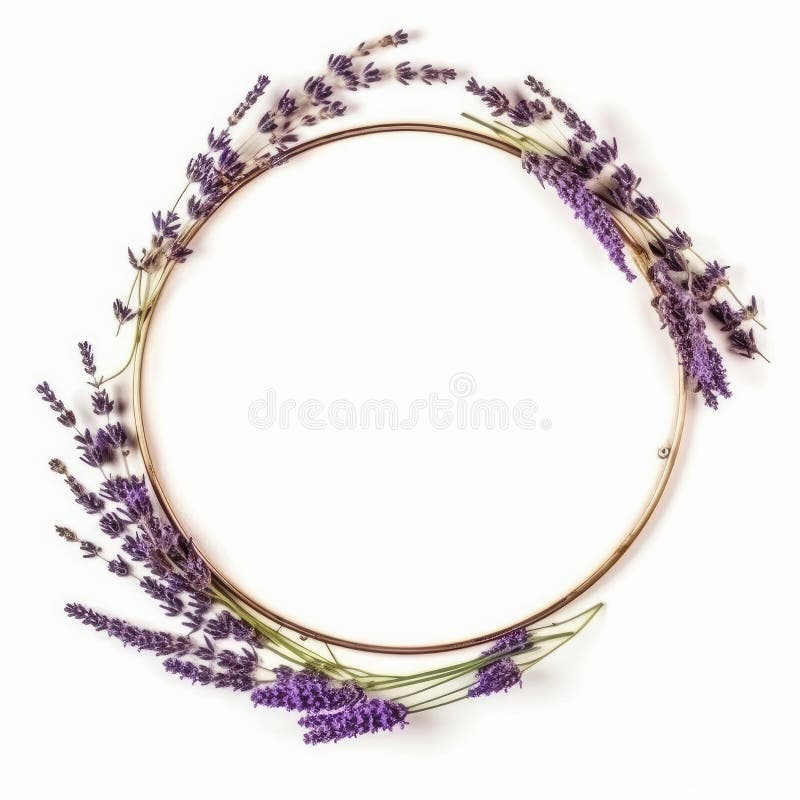 Lavender Circle Frame. Illustration AI Generative Stock Illustration ...