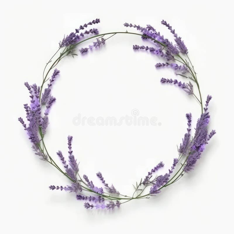 Lavender Circle Frame. Illustration AI Generative Stock Illustration ...
