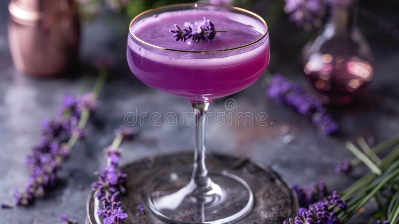 Lavender cocktail stock photo. Image of ingredient, aroma - 327198510