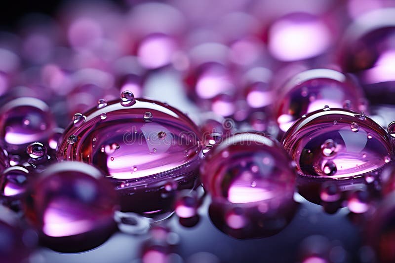 Lavender Color Background with Transparent Round Water Drops Stock ...