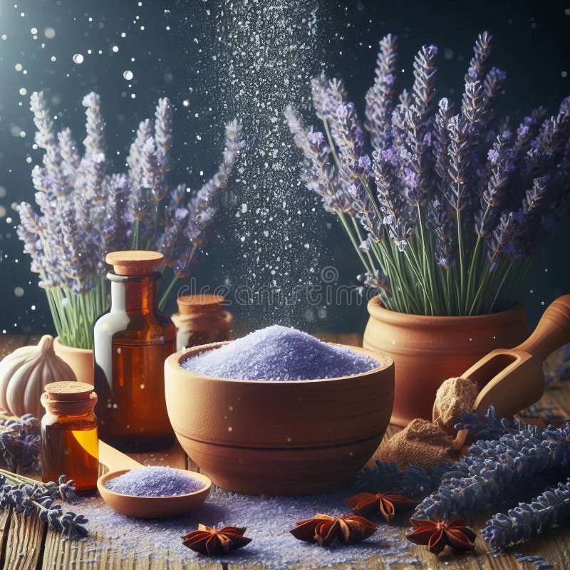 Lavender Drizzle Fragrant Lavender Drops Fall from Above, Crea Stock ...