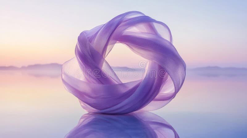 Lavender Fabric Forms a Circular Shape at Dawn Stock Illustration ...