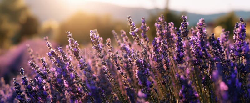The Lavender Field Bathed in Golden Sunrise Light AI Generated Image ...