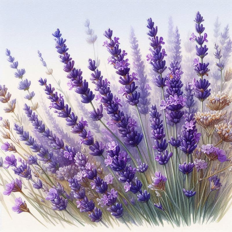 Lavender field stock illustration. Illustration of herb - 324455414