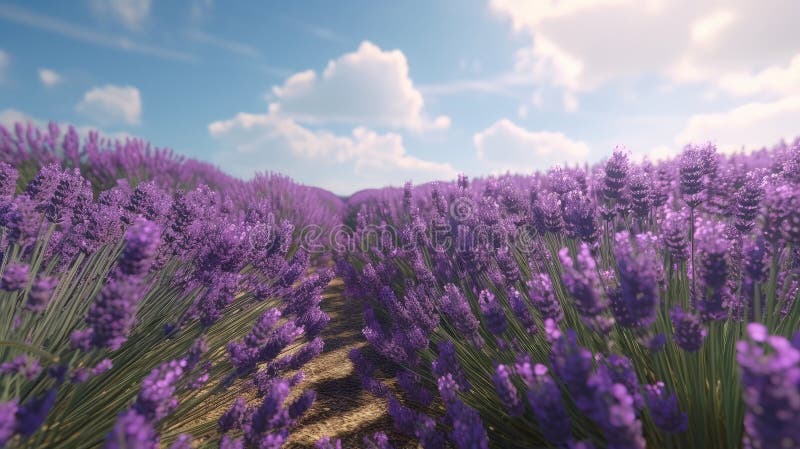Lavender Field. Illustration AI Generative Stock Image - Image of ...