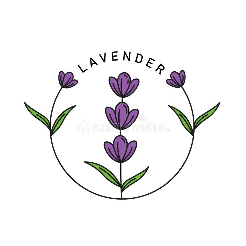 Lavender Flower Circle Logo Icon Vector Element Design Stock ...