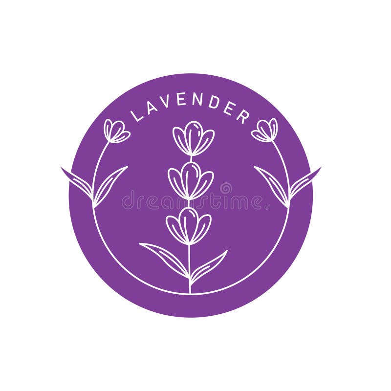 Lavender Flower Circle Logo Icon Vector Element Design Stock ...