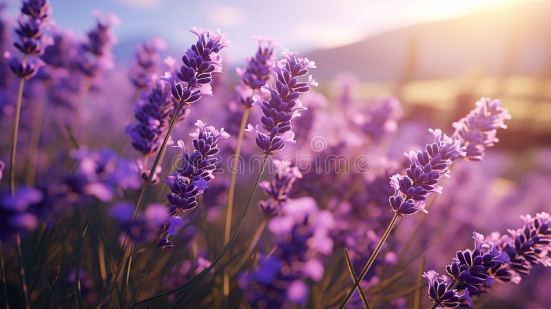 Lavender Flower Realistic Bloom AI Generated Image Stock Illustration ...