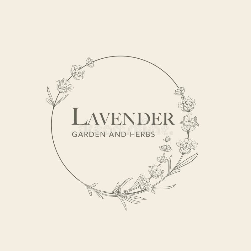 Lavender Flower Vector Logo. Floral Design Label Stock Vector ...