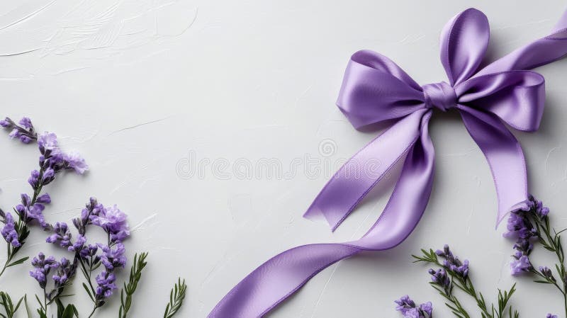 Lavender Flowers, Bow, Ribbon Hand Drawn Doodle Vector Sketch Isolated ...