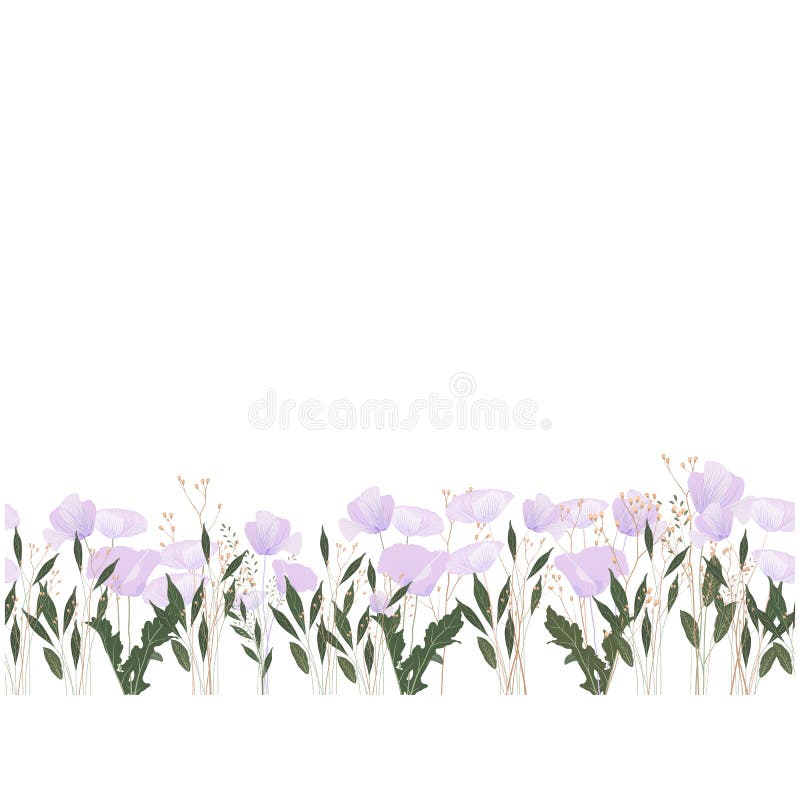 Lavender Horizontal Seamless Pattern. Wallpaper Stock Vector ...