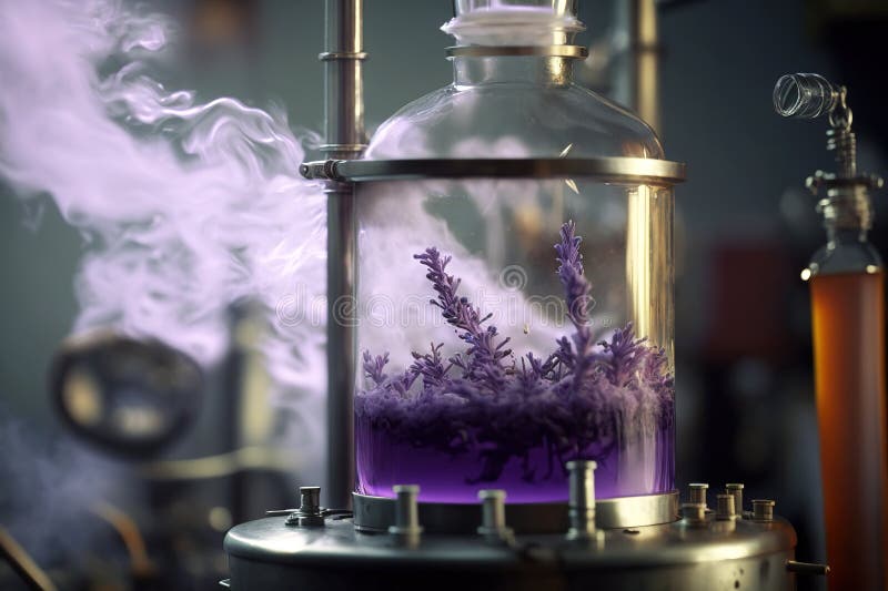Lavender Oil Distillation Process Stock Illustration - Illustration of ...