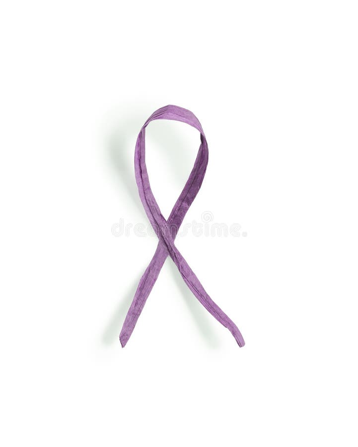 Lavender Paper Awareness Ribbon Isolated on White Background Stock ...