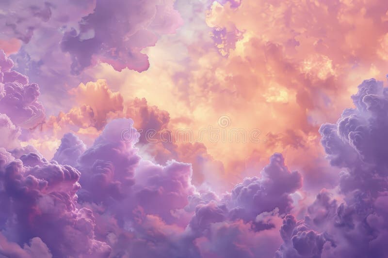 Lavender and Peach Clouds Fill the Sky in a Captivating Display of ...